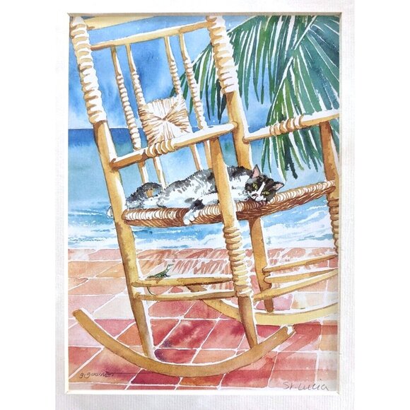 Gilly Gobinet | Wall Decor | St Luciaisland Art Gilly Gobinet Cat On ...